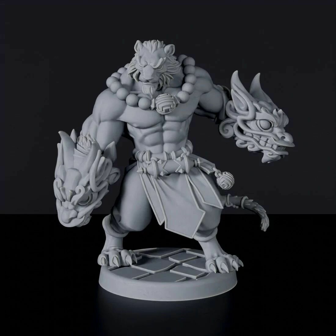 Миниатюра D&D "Зверочеловек лев монах" 32 мм (DnD, Dungeons & Dragons, ДнД, Подземелья и Драконы, Pathfinder)