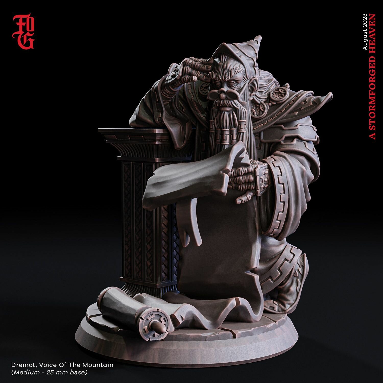 Миниатюра D&D "Дремот, Голос Горы" 32 мм (DnD, Dungeons & Dragons, ДнД, Подземелья и Драконы, Pathfinder)