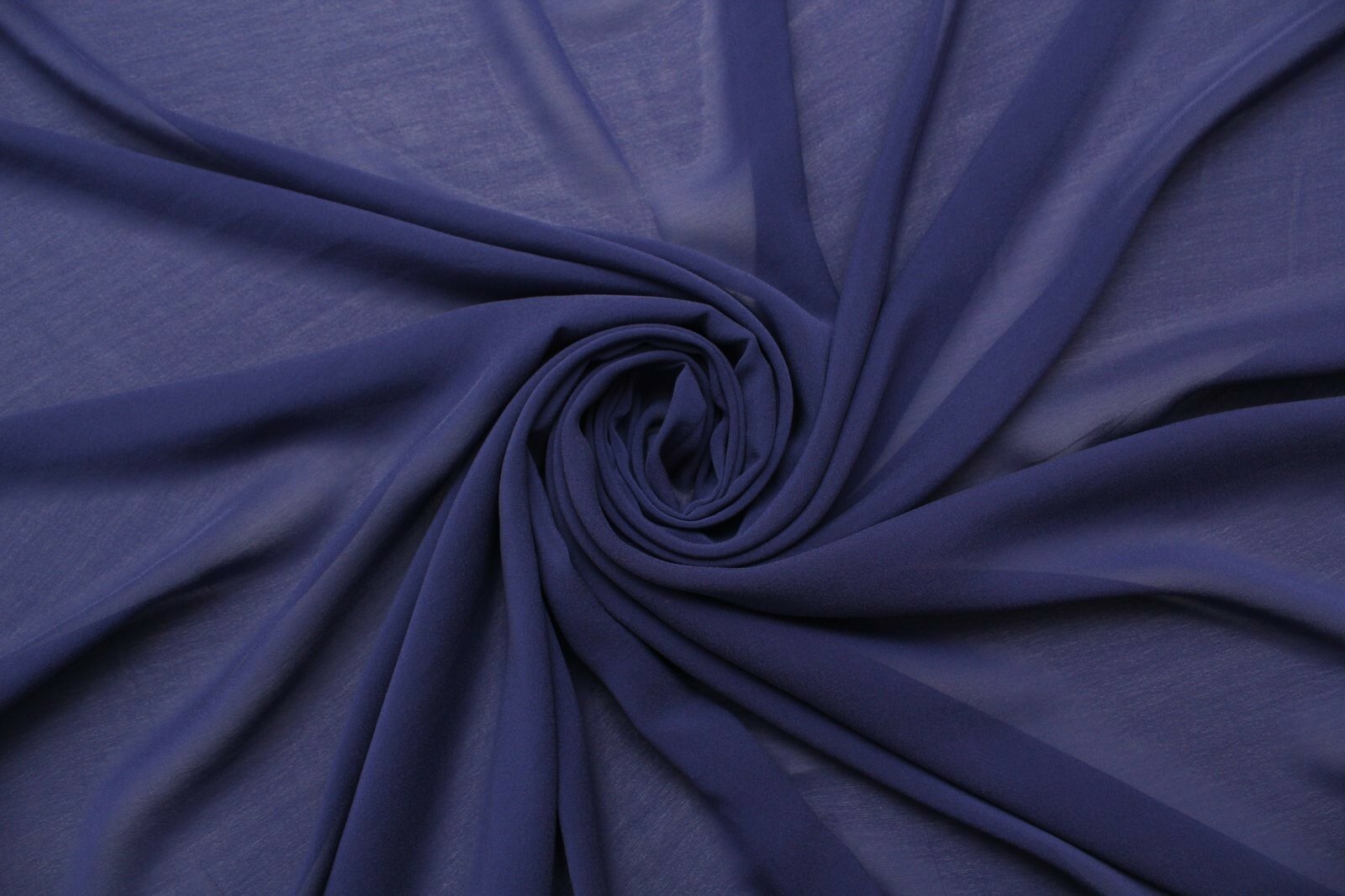 Ткань Шелковый креп-шифон стрейч синий с фиолетовым оттенком, ш125см, 0,5 м