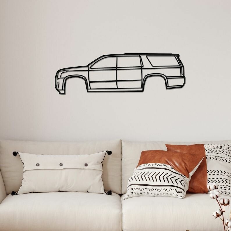 Декоративное металлическое панно, Cadillac Escalade (черный цвет)