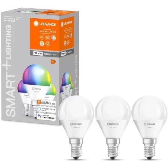 Светодиодная лампа Ledvance-osram OSRAM LEDVANCE WiFi Classic P Dimm 40 5 W/ RGBW 2700K.6500K E14 470Lm Экопак 1X3 RU