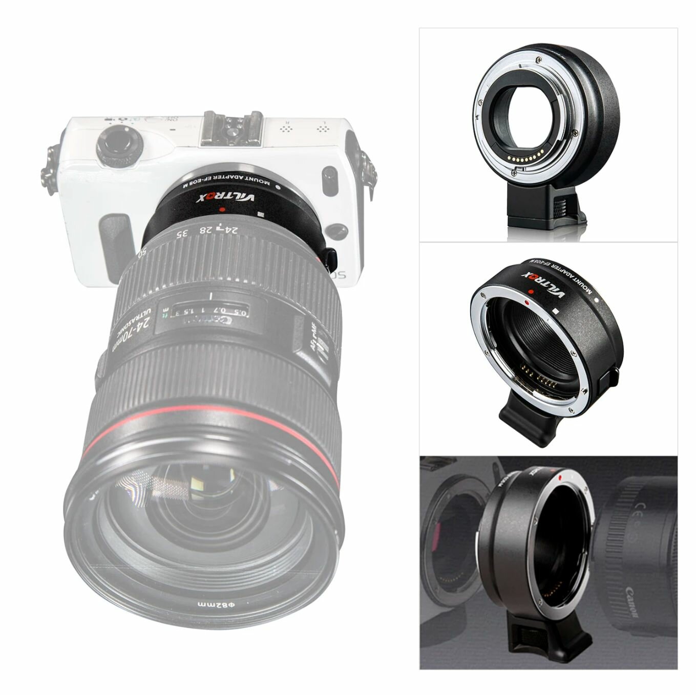 Переходное кольцо адаптер Viltrox EF-EOS M, для установки объективов EF/EF-S на камеры с байонетом EF-M, — фото 1