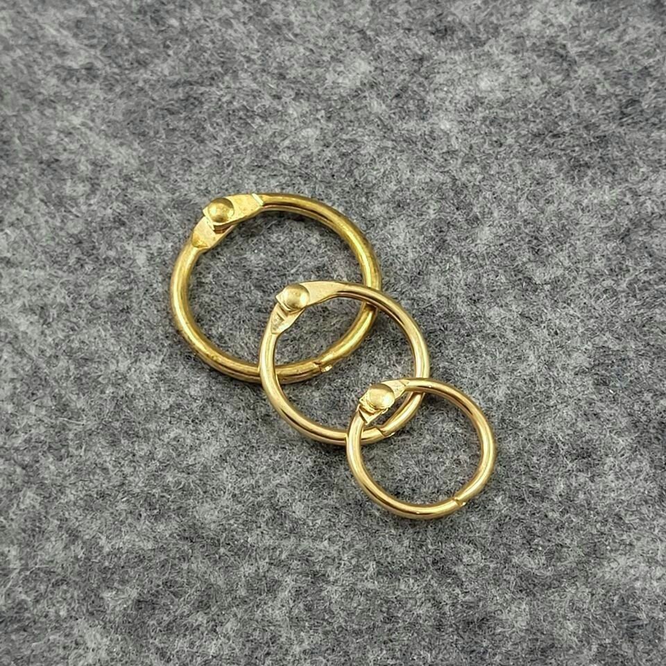 Кольцо разъемное металлическое 50 мм золото (100 шт)