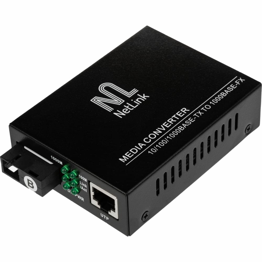 Медиаконвертер Netlink GE-920B20SC (Tx-1550nm, Rx-1310nm) 10/100/1000 Mb УТ000004763, белый