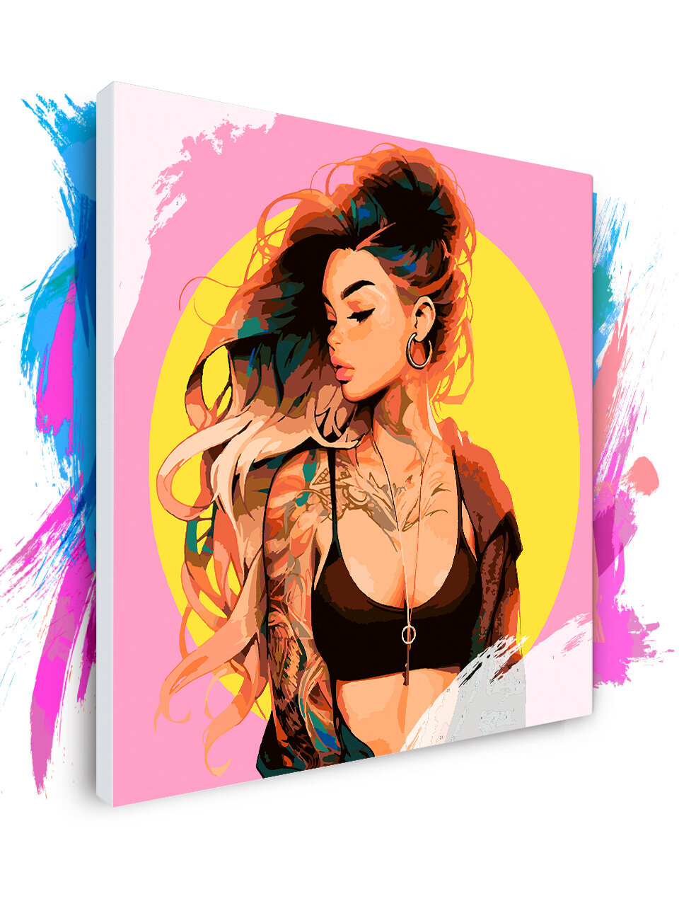 Картина по номерам на холсте Sunsets girl, 40 х 40 см