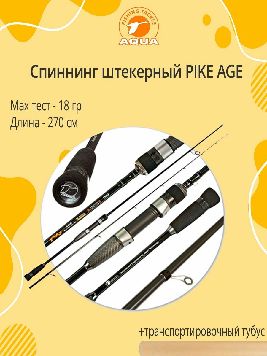 Спиннинг штекерный AQUA PIKE AGE 2,70m, 3-18g