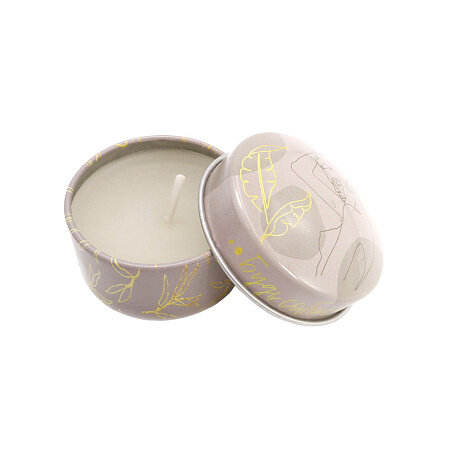 Эко свеча в жестяной банке будь собой - аромат ваниль (4,8 на 2,5 см.), 1 шт.