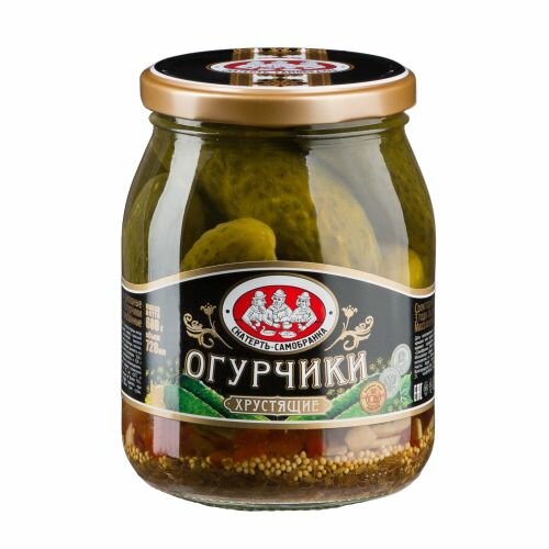 Огурчики маринованные скатерть-самобранка Хрустящие, 720мл x 3 упаковки