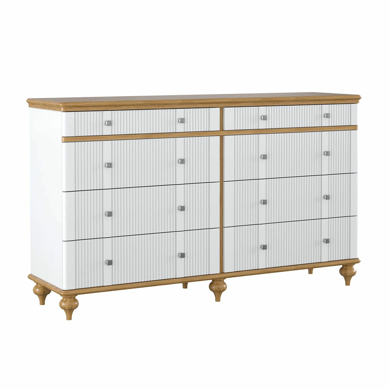 Комод ММЦ Спальня Рандеву 08 (белый лак+антик №24) из массива сосны