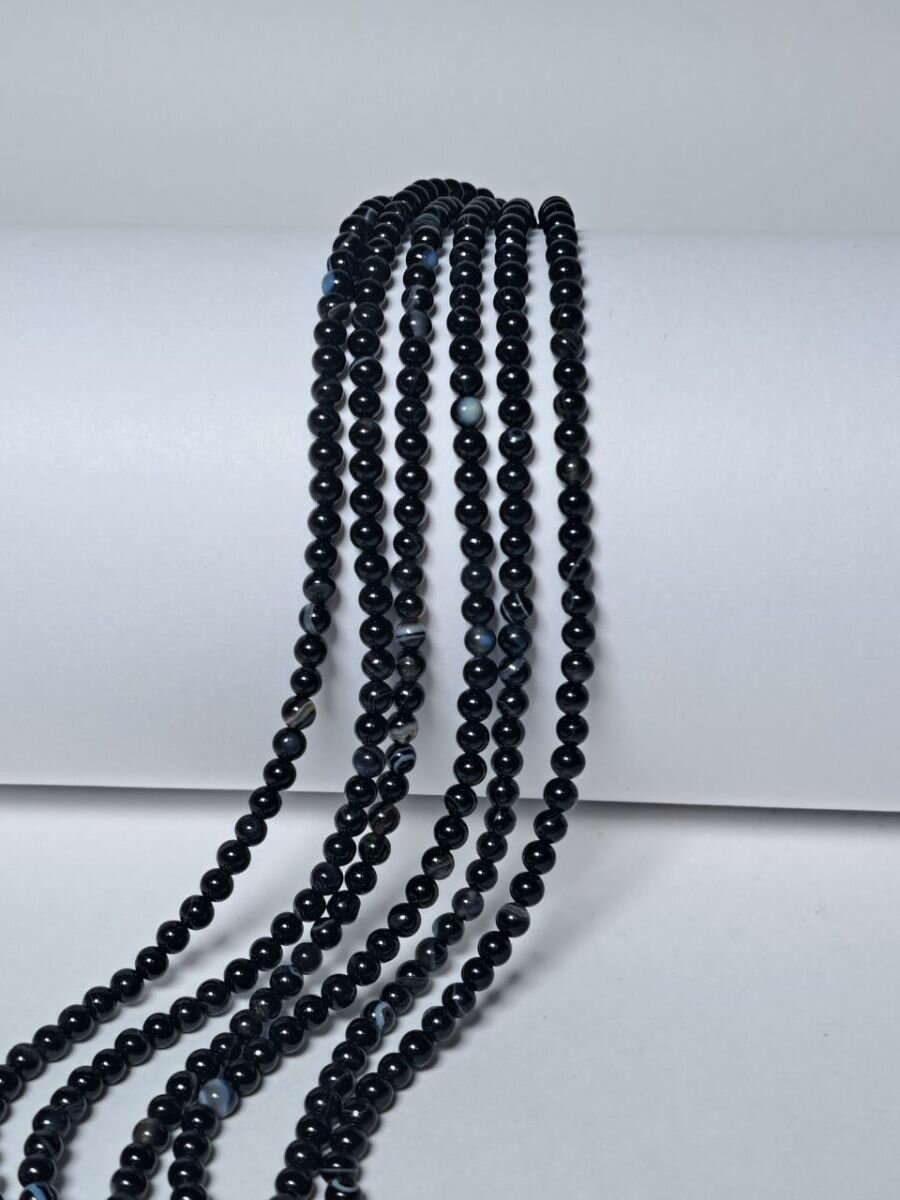 Бусины агат, натуральный камень, для рукоделия, для творчества, для украшений, для браслетов, 4 мм