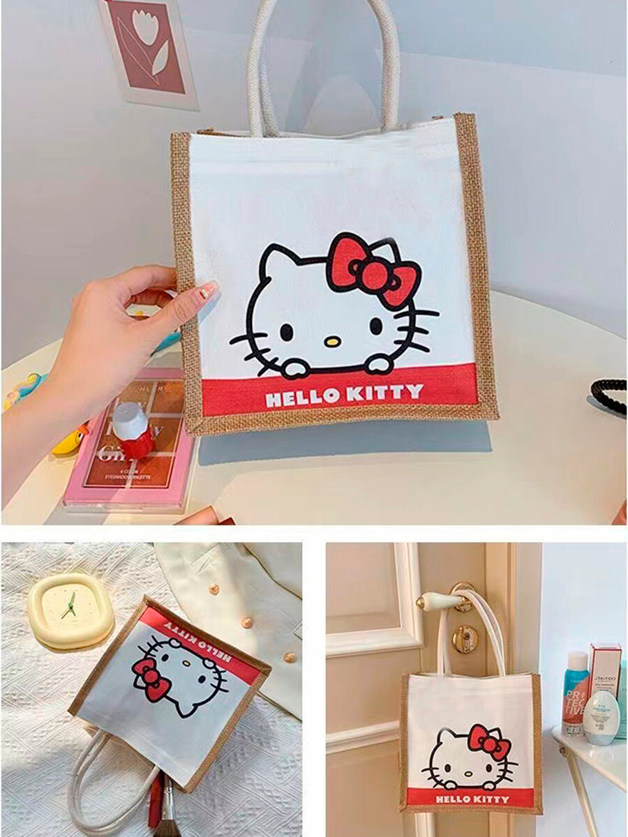 Сумка шоппер  Сумка Hello Kitty через плечо, фактура матовая, красный — фото 1