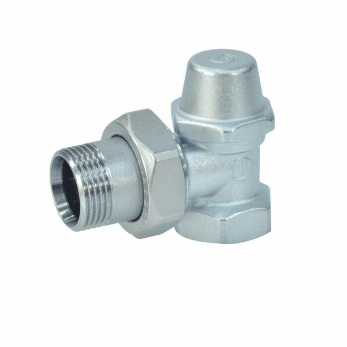 Клапан запорный для радиатора R14TG Ду 25 Ру16 ВР угловой Giacomini R14X035