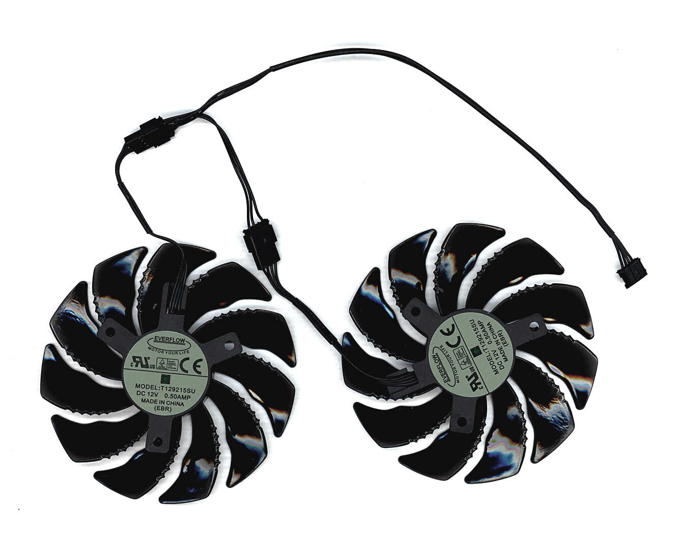 Вентилятор (кулер) для видеокарты Gigabyte RX 470, 570, 580, GTX 1060 88мм 4-pin двойной