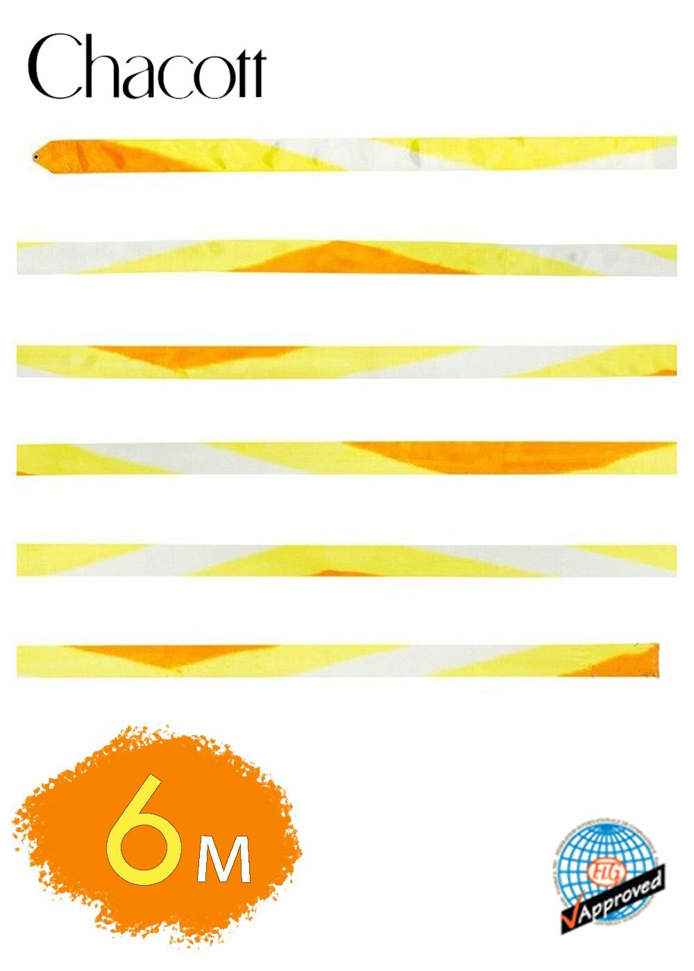 Лента CHACOTT Gradation цветная 6м. 283 (Оранжевый-Желтый-Белый) FIG