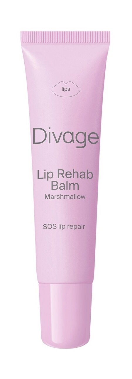 DIVAGE Бальзам для губ с ароматом маршмеллоу Lip Rehab Balm SOS lip repair Marshmallow, 12 мл