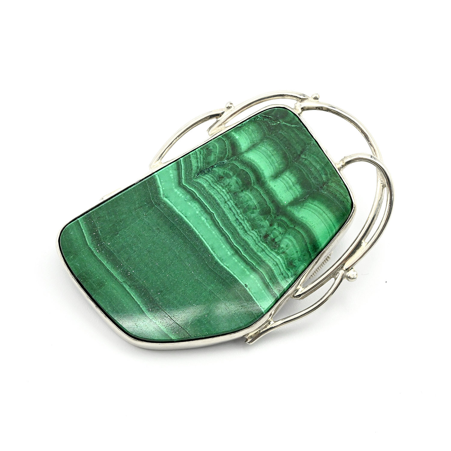 Брошь, малахит