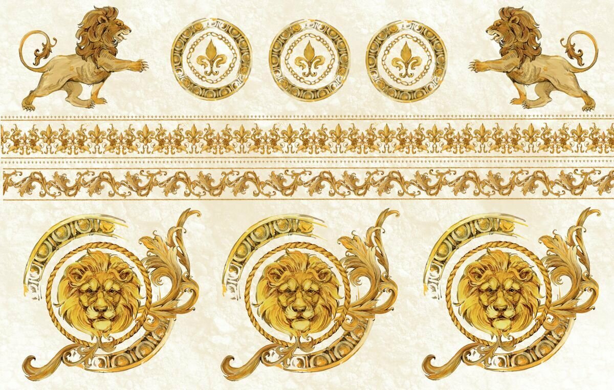 Бумага рисовая для декупажа "Золотые львы. Барокко"