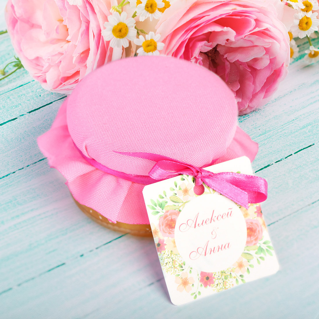 Свадебный комплимент Розовый Ананасовый конфитюр 100 гр.