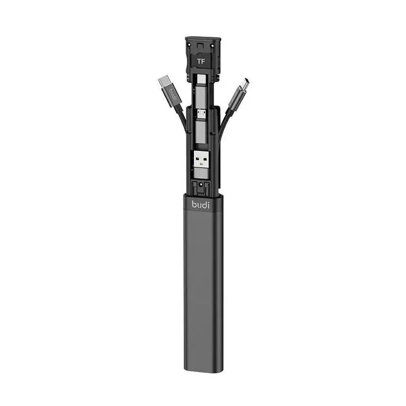 Черный многофункциональный адаптер-кабель с USB и TF кардридером