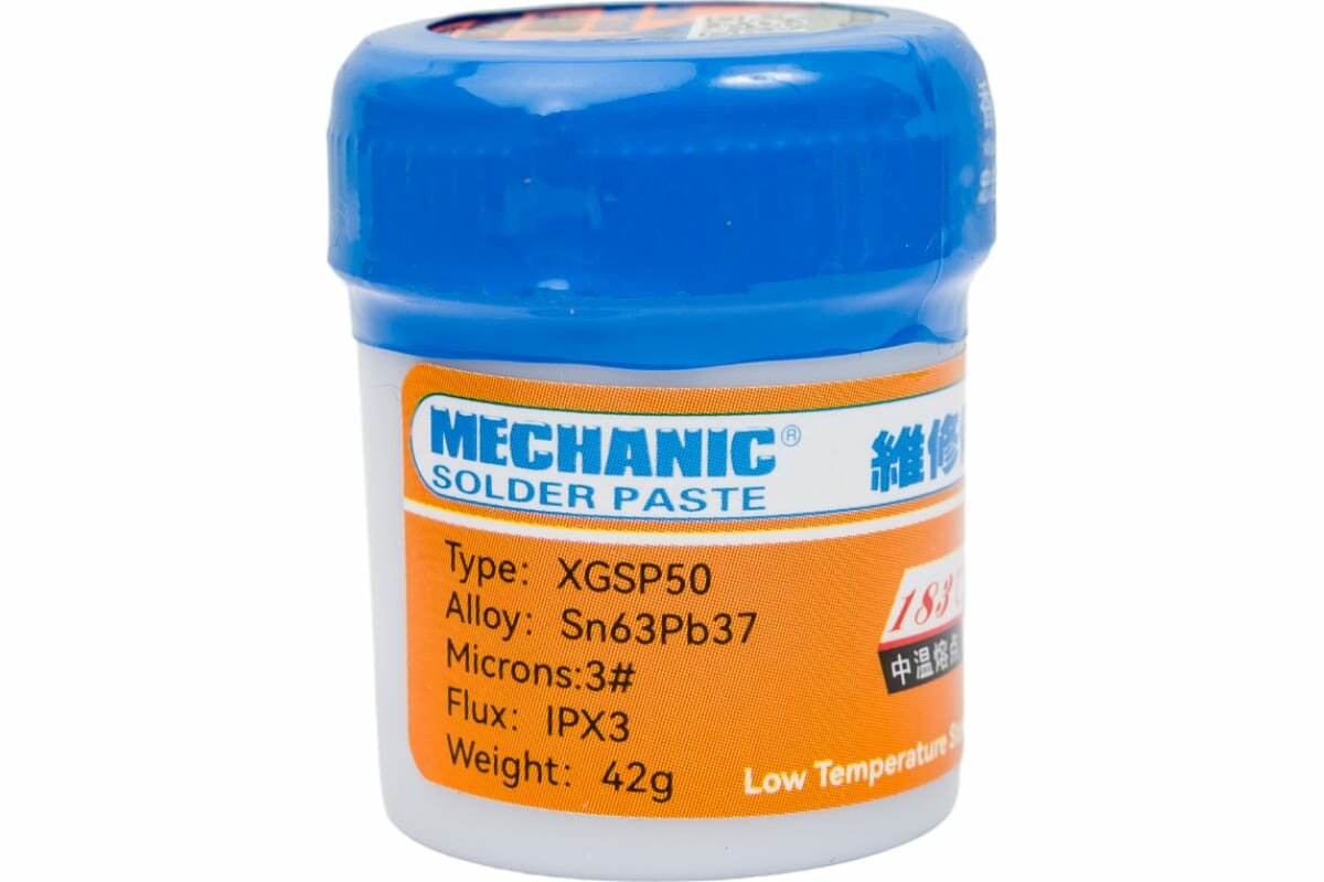 Паяльная паста Mechanic XGSP50, 42 г, для поверхностного монтажа SMT, стабильная вязкость