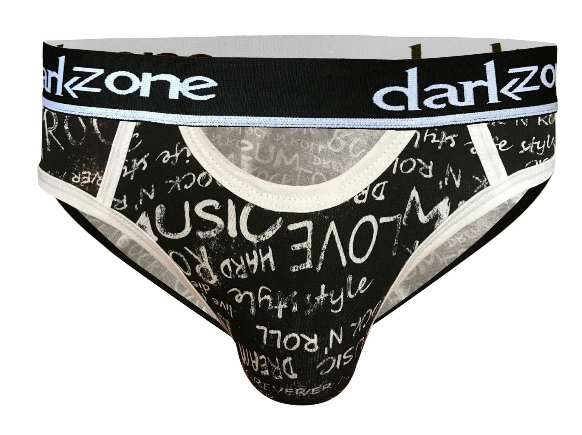 Черные мужские трусы-брифы с вырезом и надписями, XL
