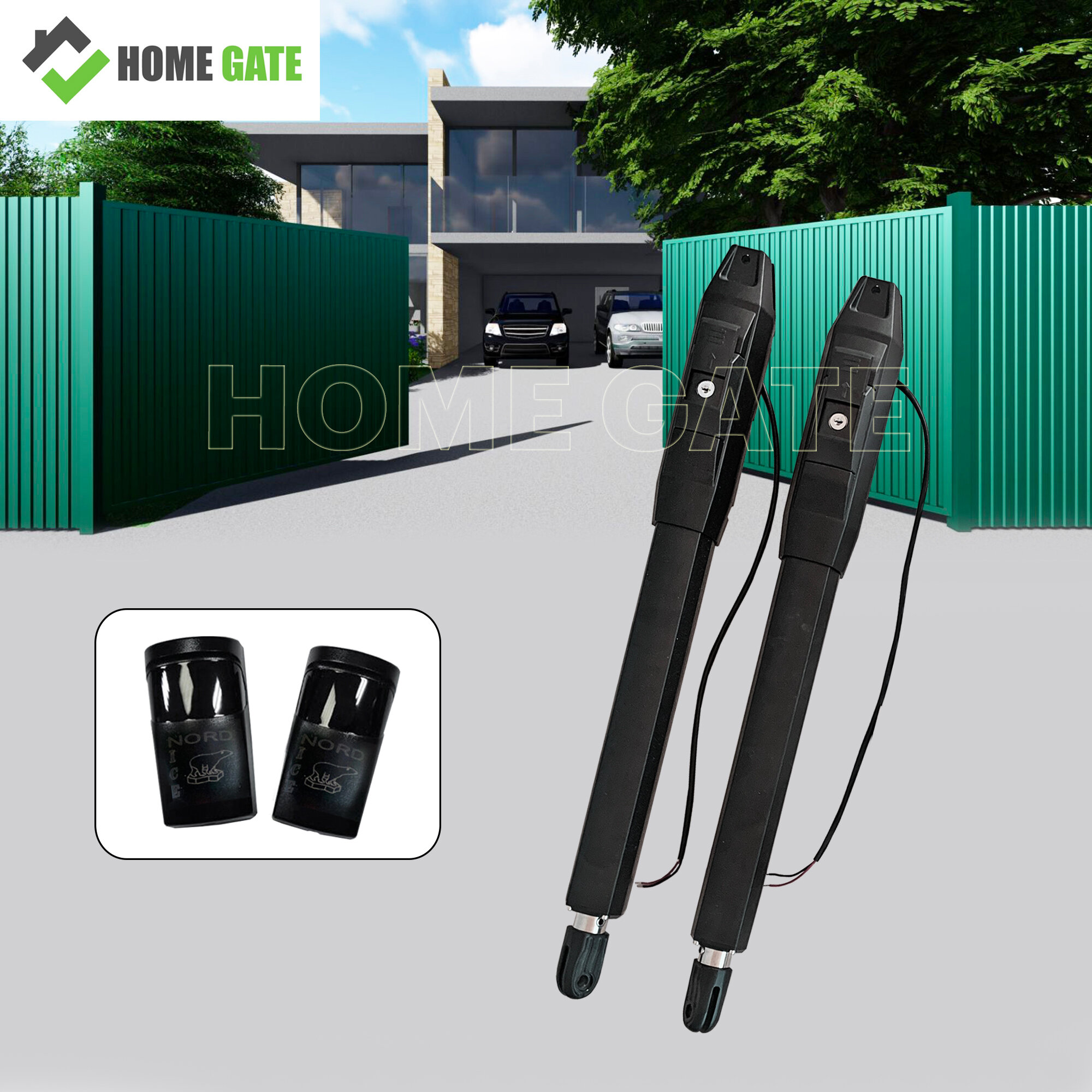 SW230DC привод для распашных ворот + фотоэлементы. Автоматика для ворот.