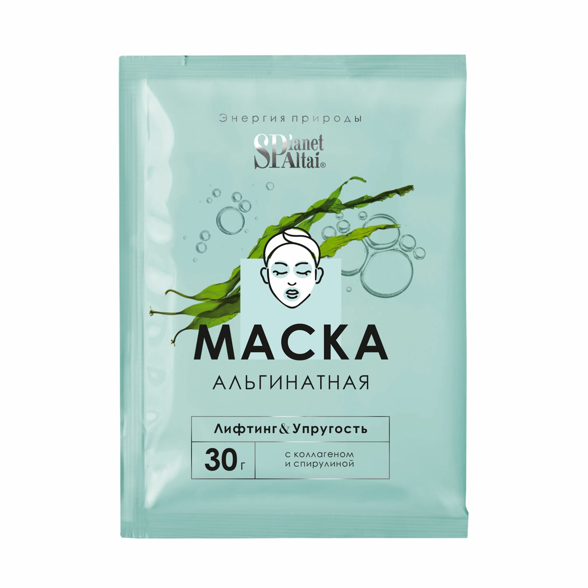 Маска для лица Planet SPA Altai альгинатная «Лифтинг-упругость» с коллагеном и спирулиной 30 г