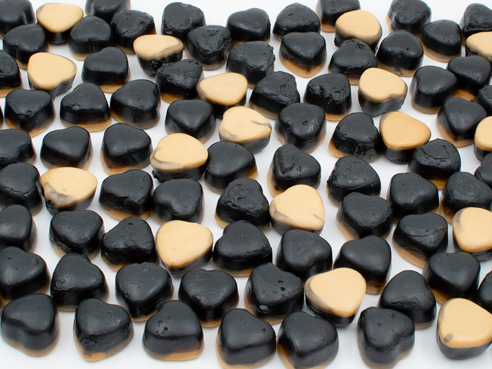 Жевательный мармелад HALAL "Сердце с начинкой" лакрица, соленая карамель 1кг RAVAZZI/Италия