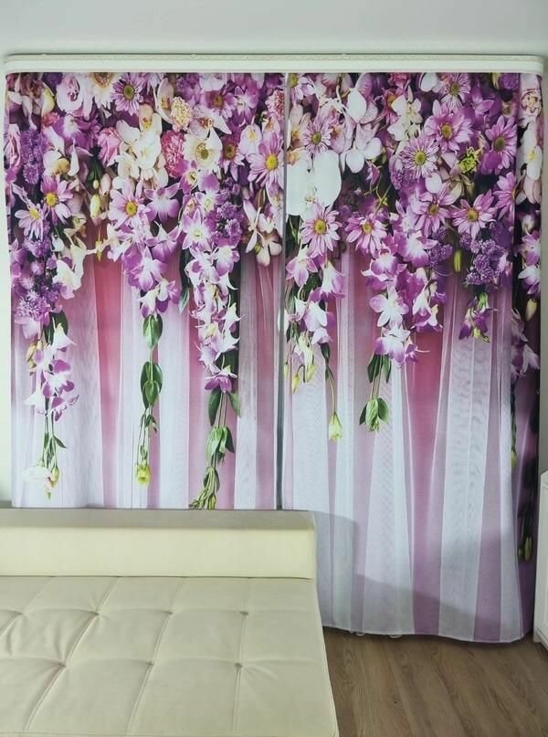 Фотошторы, 3D, 300x260 см, габардин, крепление шторная лента