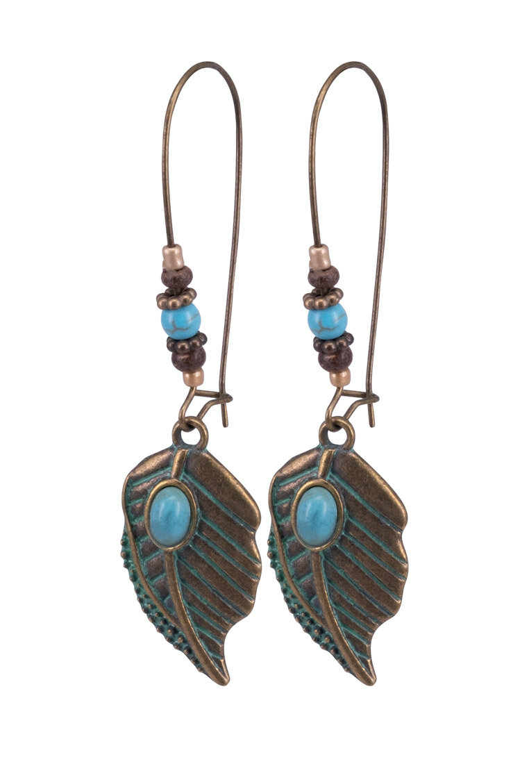 Серьги с подвесками, бирюза синтетическая