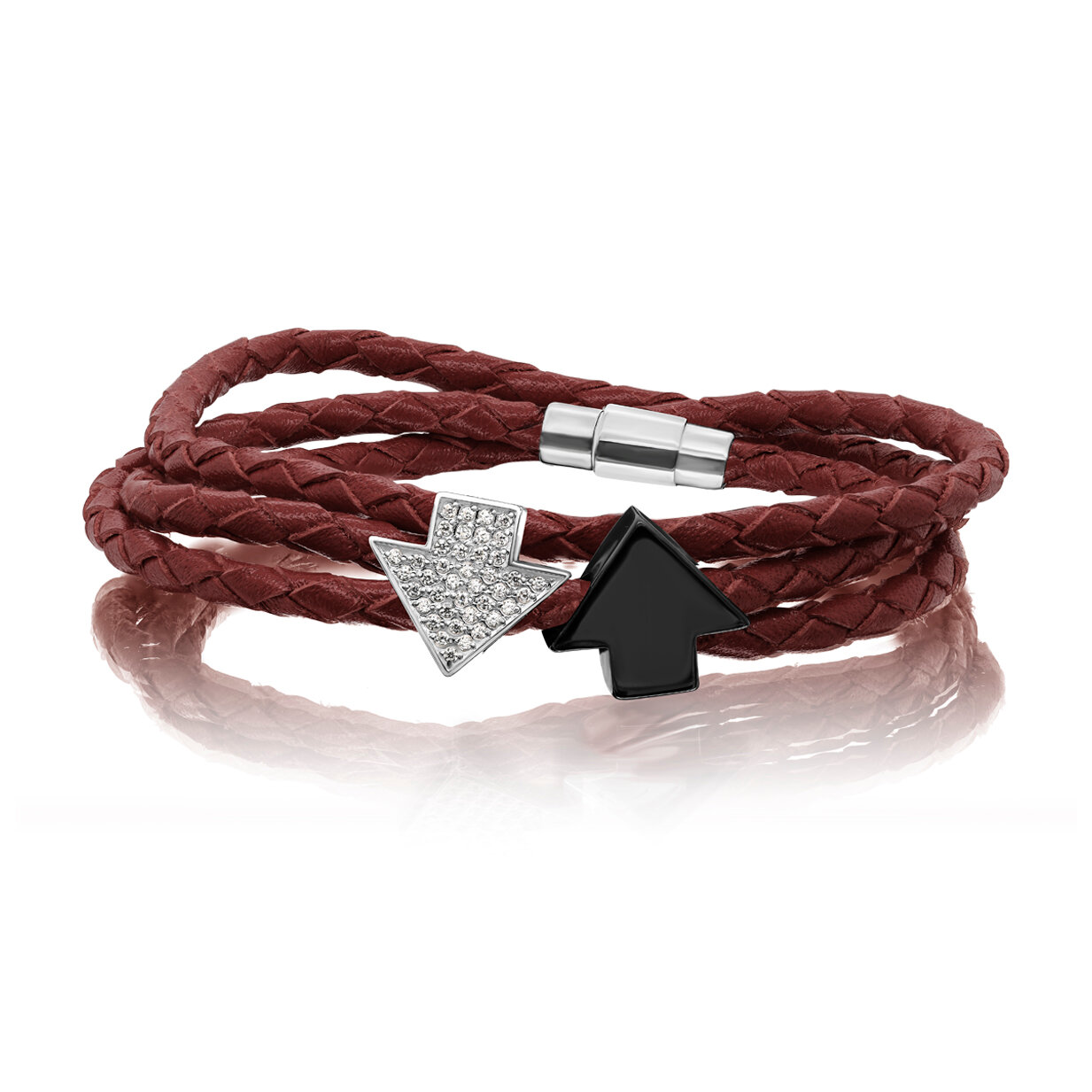 Браслет-цепочка, серебро, 925 проба, родирование, фианит