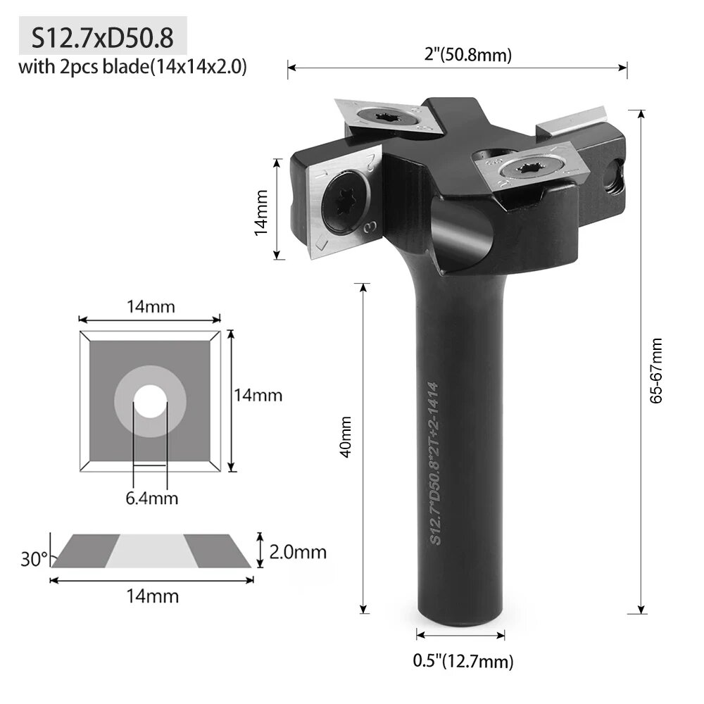 Фреза HOZLY S12.7x50.8 мм для дерева