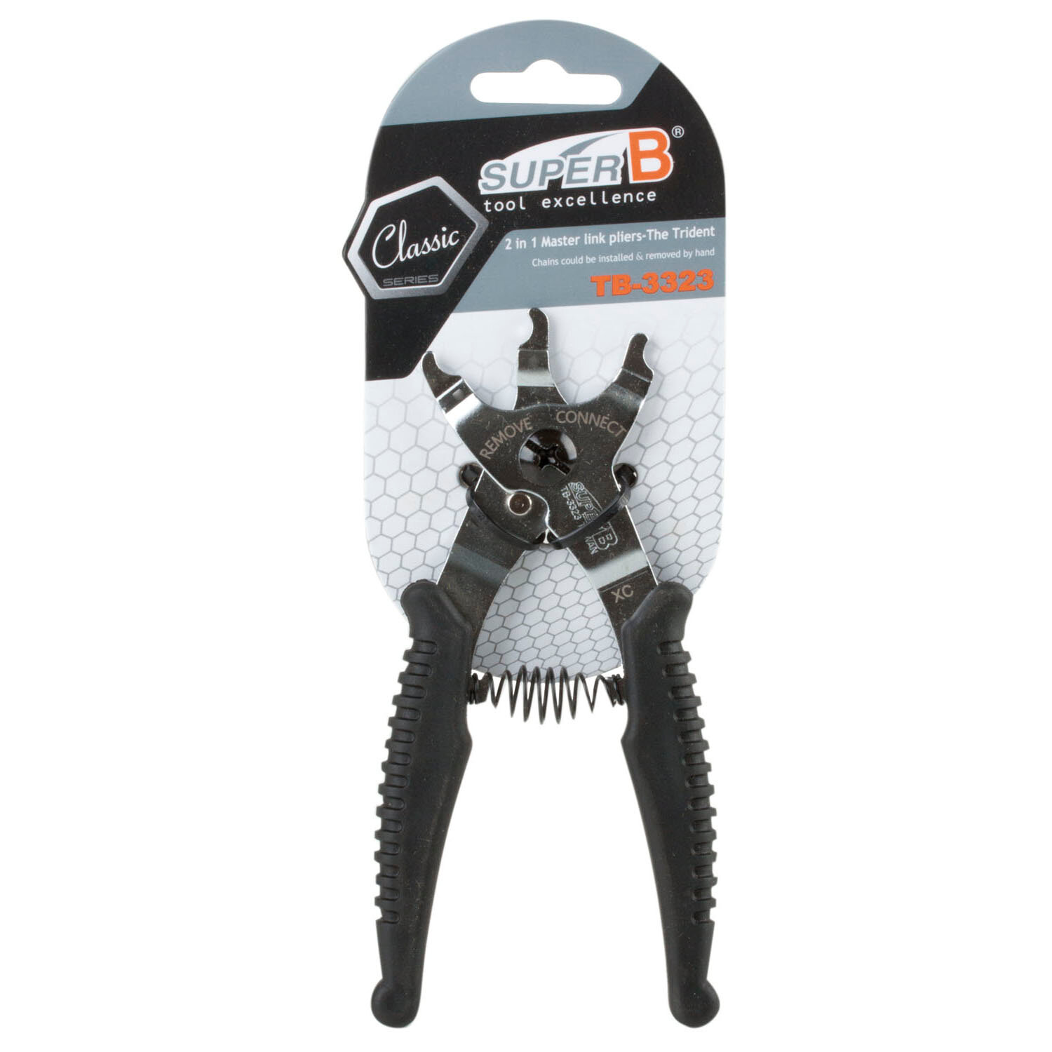 Инструмент/клещи 5-880305 2 в 1 для размыкания-смыкания замка цепи антискользящие рукоятки на блистере TB-3323 SUPERB