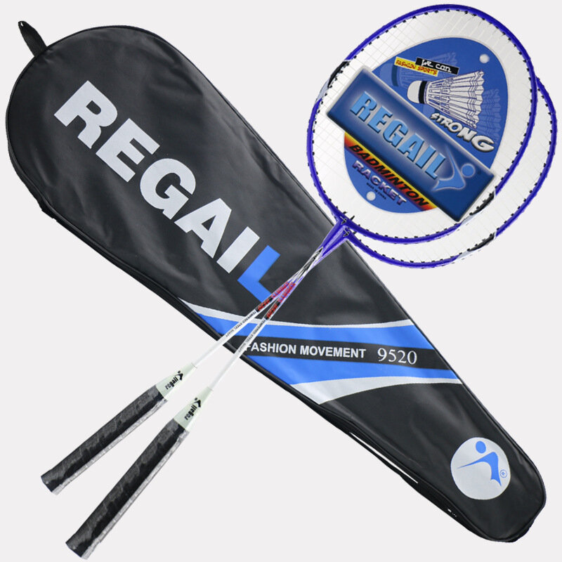 Набор бадминтонных ракеток REGAIL из железного сплава для домашнего использования 9520, интегрированный, для начинающих, оптовая продажа от производителя