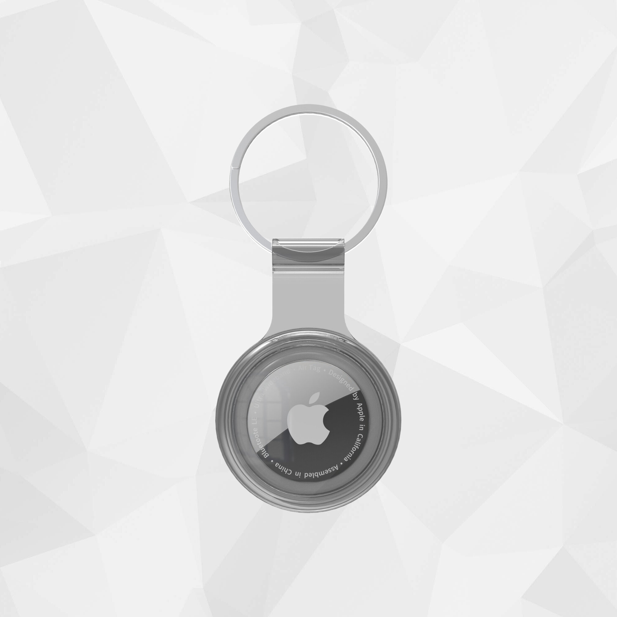 Чехол для метки Apple AirTag (брелок), Закрытое исполнение, Прозрачный/Черный