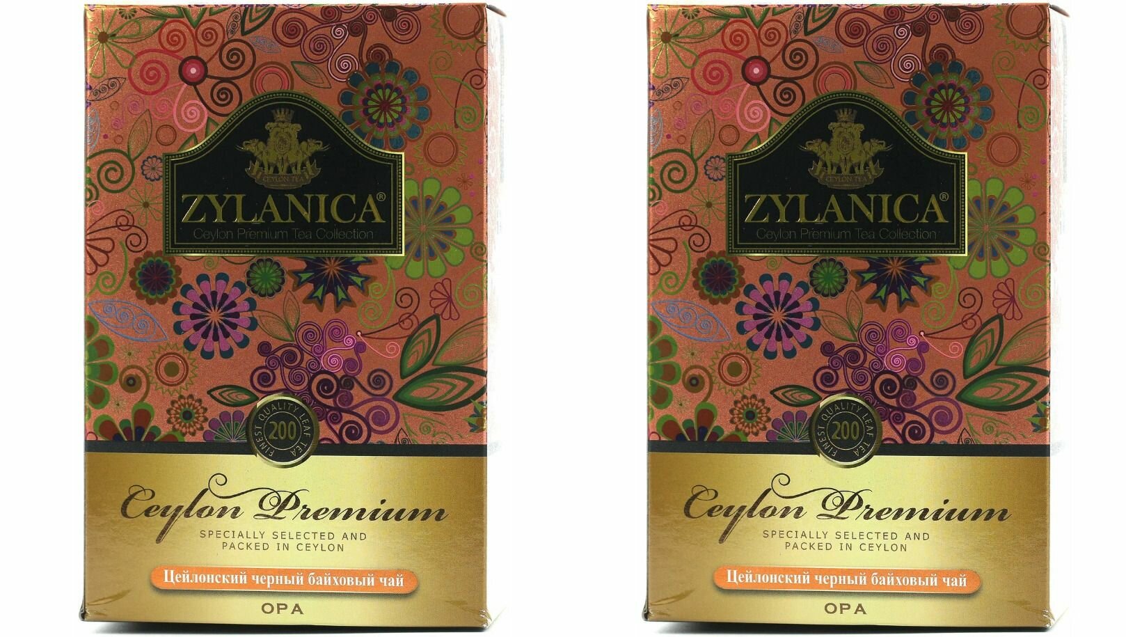 ZYLANICA Чай листовой Ceylon Premium Collection, OPА, черный, 200 гр, 2 уп