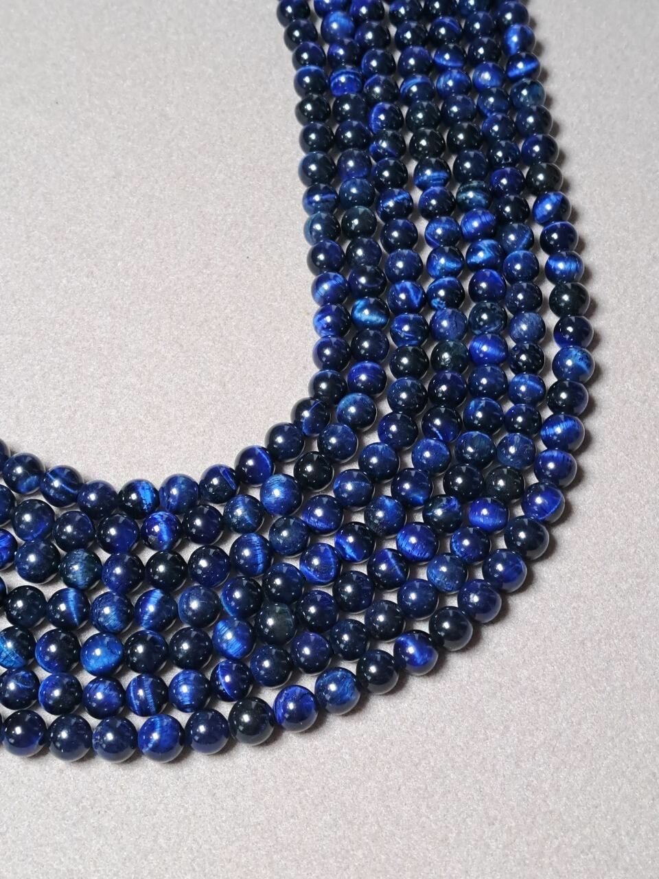 Бусины тигровый глаз синий, натуральный камень, для рукоделия, для творчества, для украшений, 10 мм