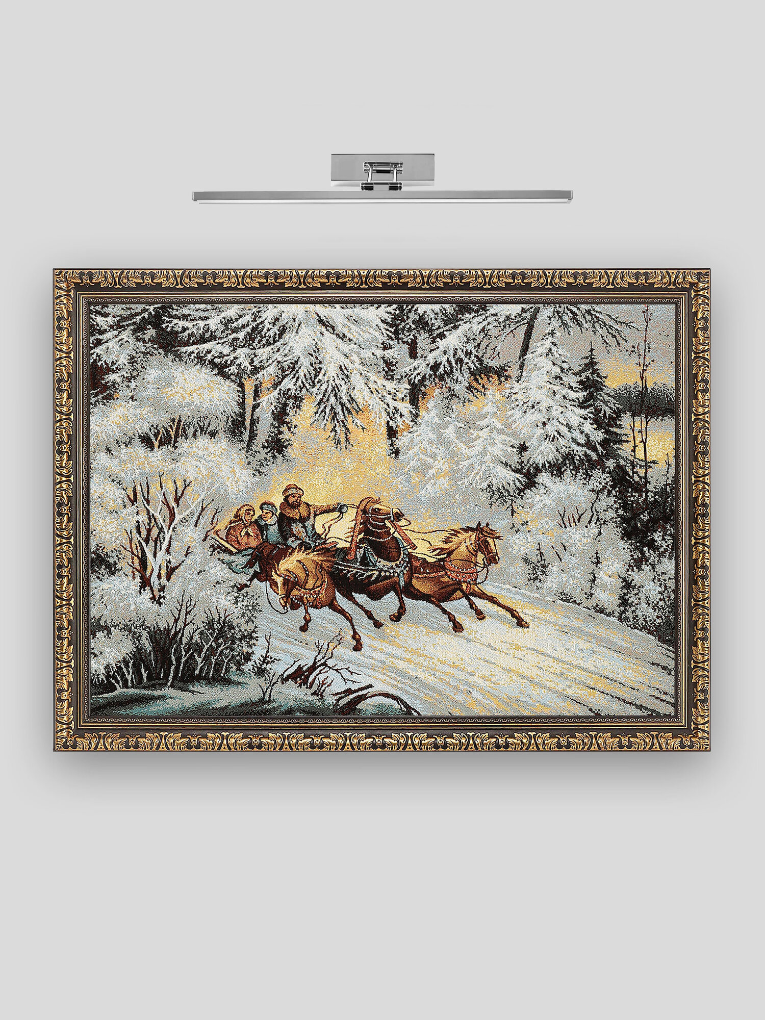 Картина интерьерная на стену Магазин гобеленов "Катание на тройке" 55*75 гобелен
