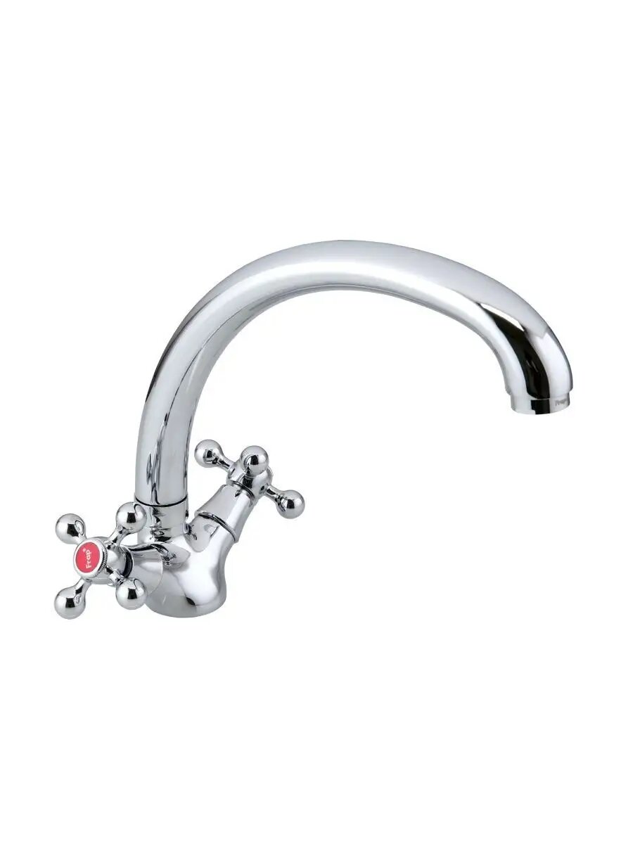 Смеситель Frap F4219 для кухни, хром, поворотный излив, гибкая подводка