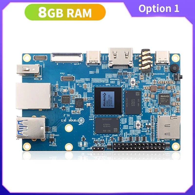 Orange Pi 5 8Гб с акриловым корпусом Option 1