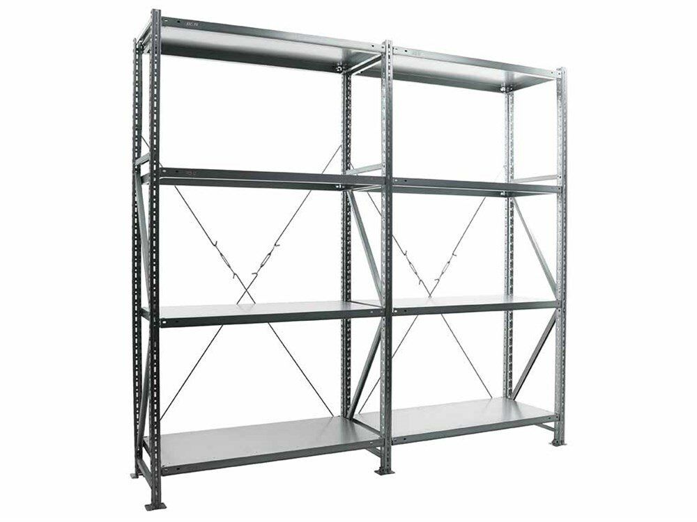 Стеллаж ПРОМЕТ MS U, нагрузка на одну секцию 1500 кг, перфорированные полки