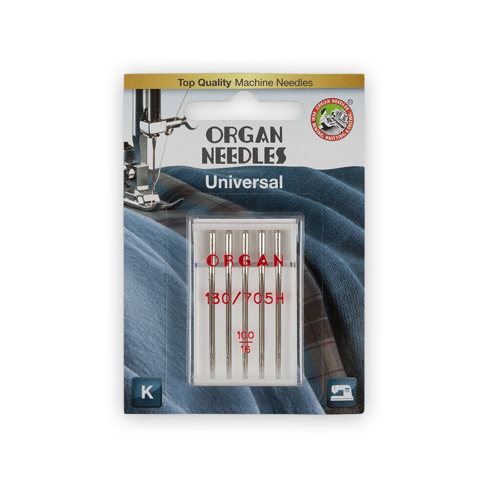 Иглы для швейных машин "ORGAN" универсальные 5 шт 5105100BL №100