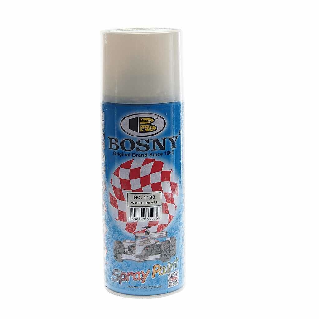 Краска белый жемчуг металлик аэрозоль 400мл, 1130, BOSNY