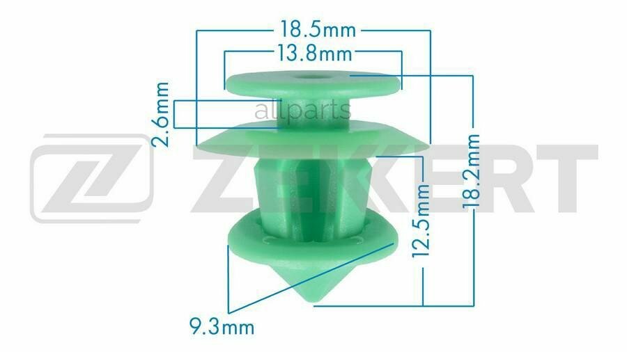ZEKKERT BE-3643 Клипса крепёжная Mercedes-Benz (миним. кол-во заказа 10 шт)