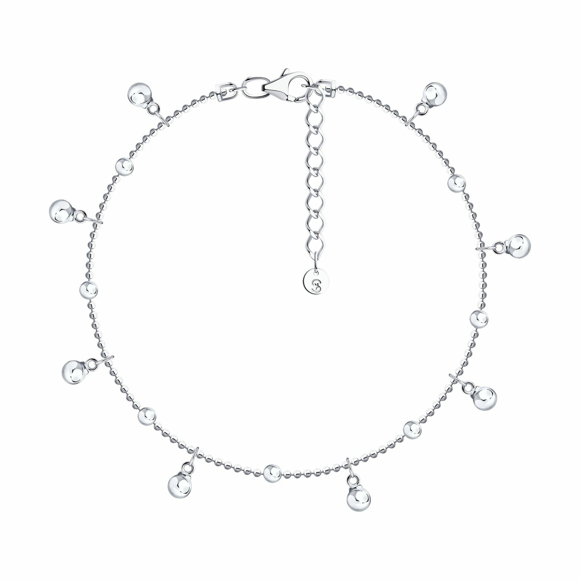 Браслет, серебро, 925 проба, родирование