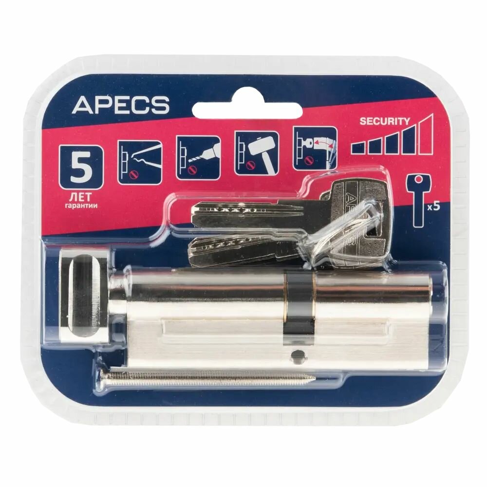 Цилиндровые механизмы Pro LM-110(45/65C)-C-NI 110 мм, ключ/вертушка, цвет никель