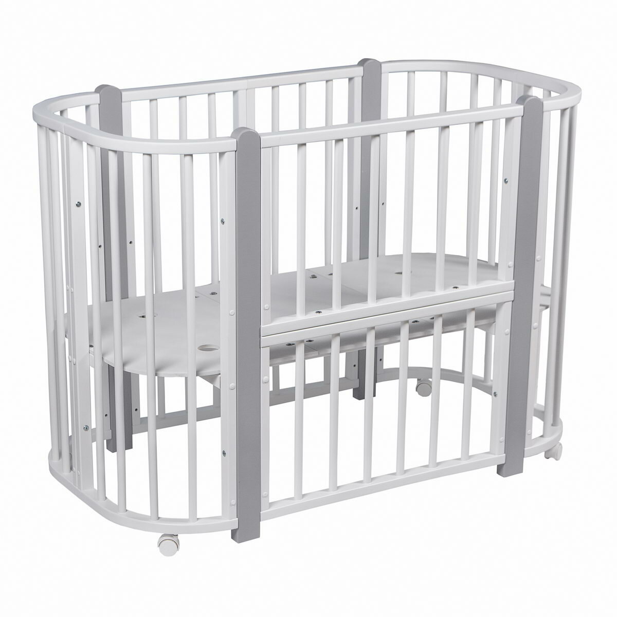 Кровать детская + маятник Pituso 5 в 1 Asti Белый-Серый