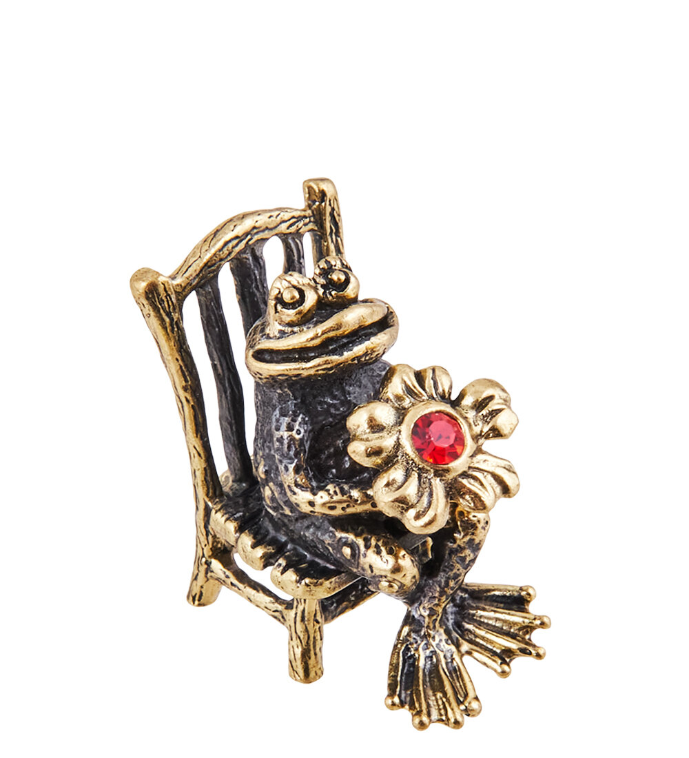 Фигурка Лягушонок - ждун (янтарь)