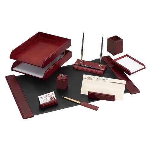 Настольный набор Good Sunrise M9C-25A, 9 предметов, бордовый/черный