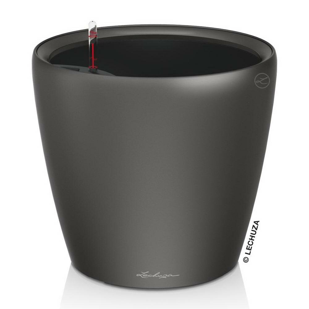 Кашпо Lechuza 16063 Кашпо LECHUZA Классико 35 LS Антрацит с системой полива и съемным горшком арт. ZN-300810